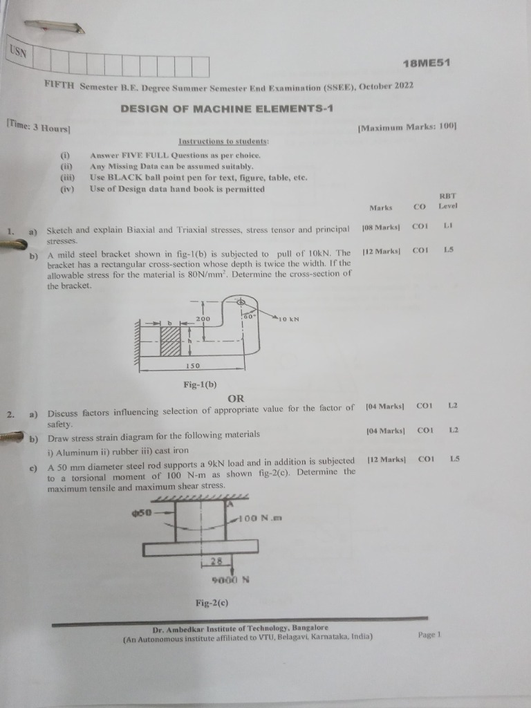 Dme - 1, Dom Question Paper | PDF