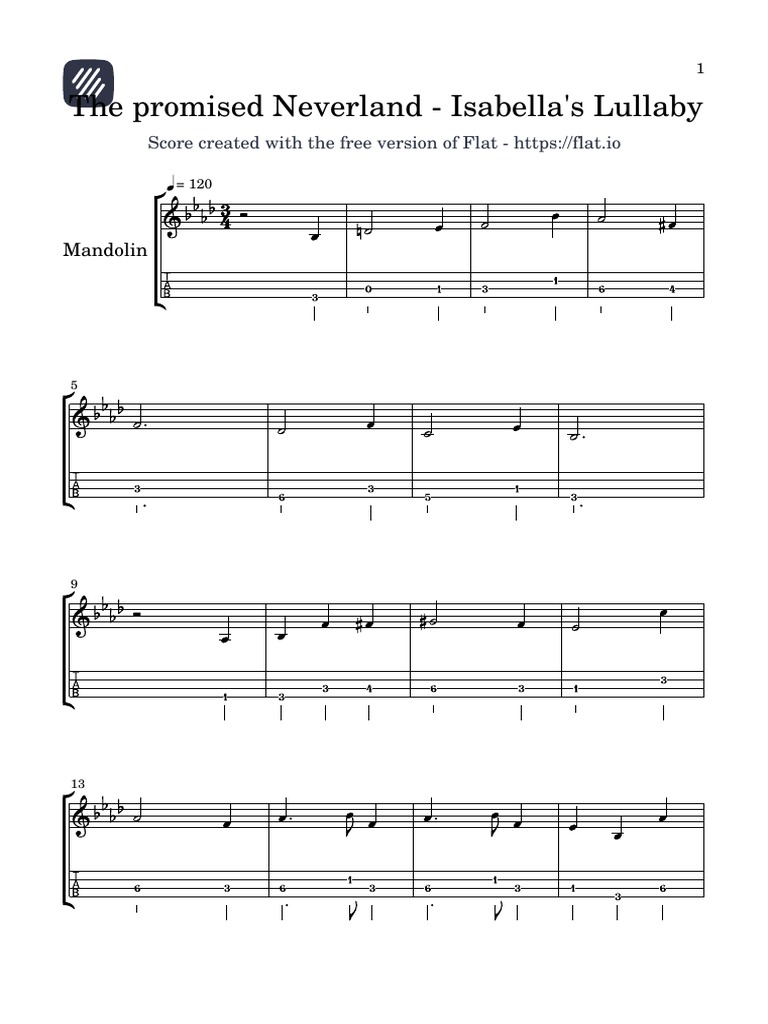 The Promised Neverland - Isabella's Lullaby | PDF