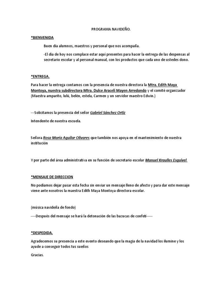 Programa Navideño | PDF