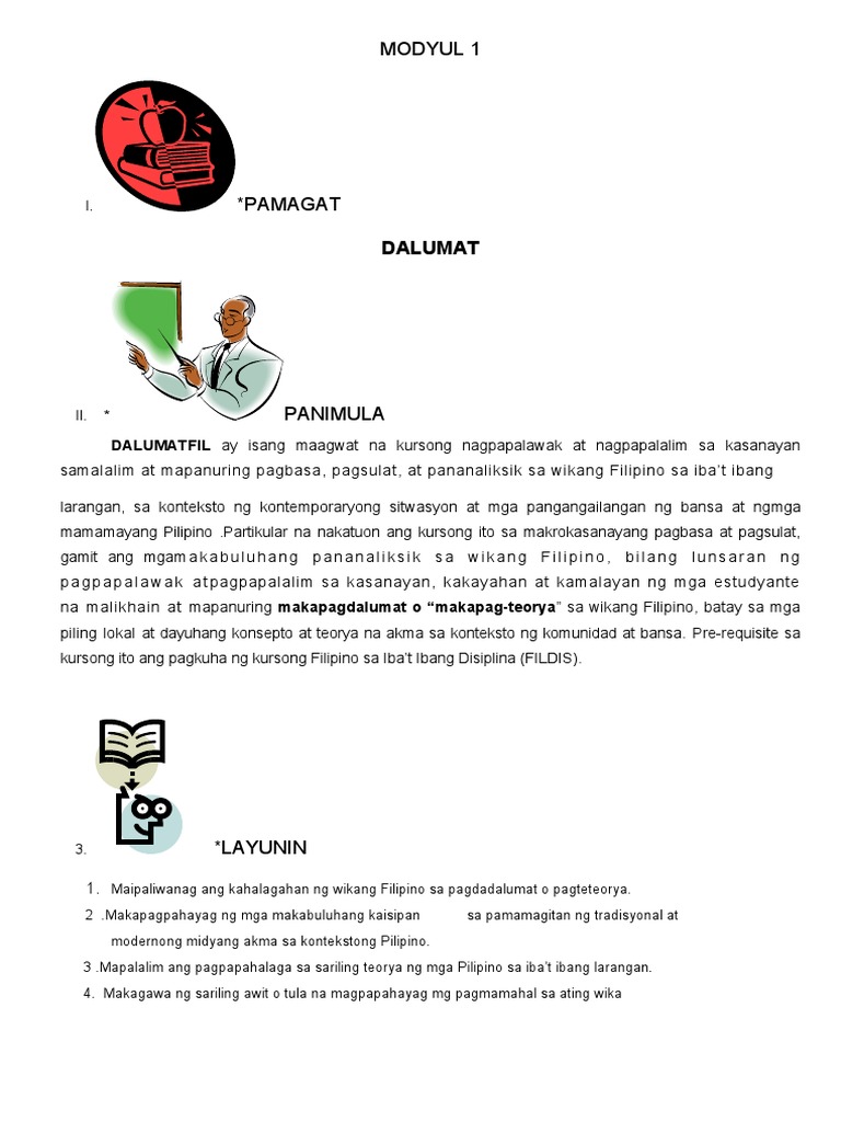 Modyul 1: Dalumat | PDF