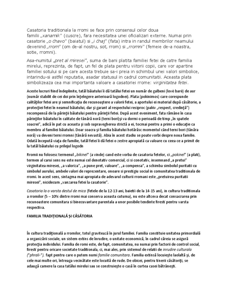 Casatoria Traditionala La Rromi Se Face Prin Consensul Celor Doua ...