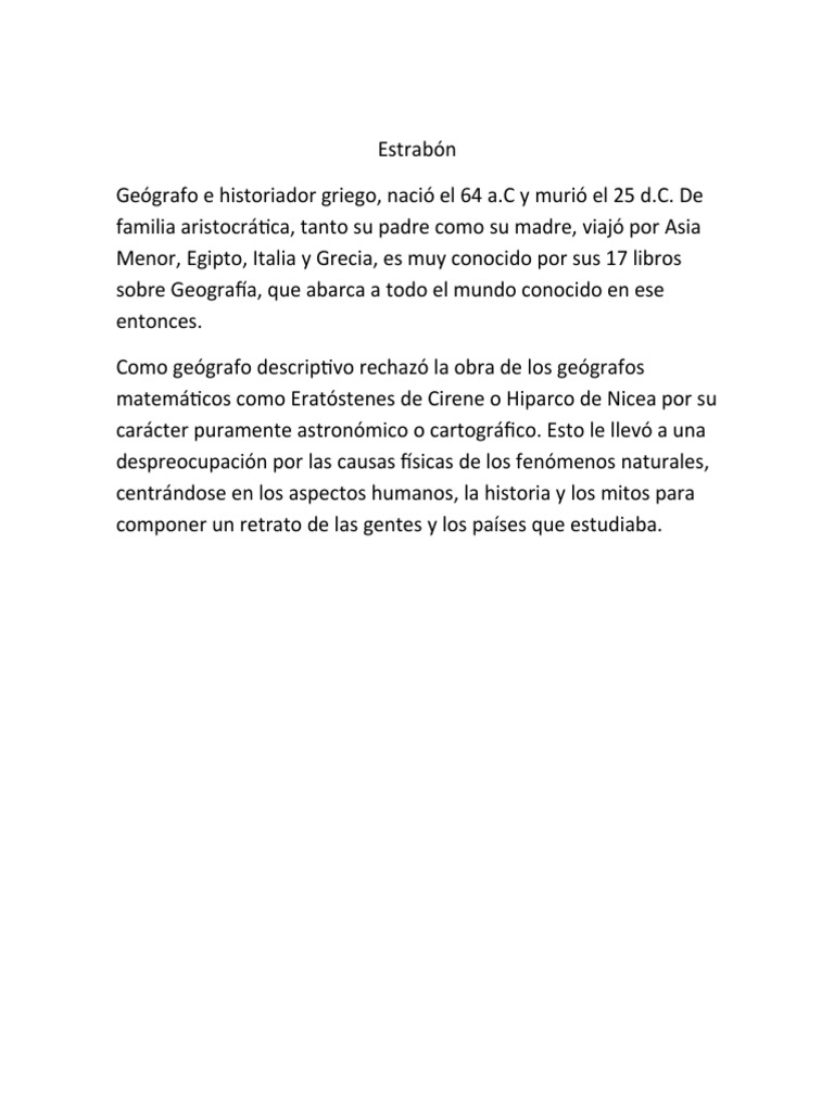 Estrabón, el geógrafo e historiador griego que describió el mundo ...