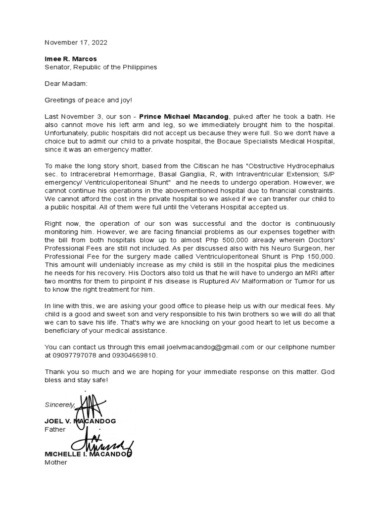 Letter To Sen. Imee R. Marcos | PDF