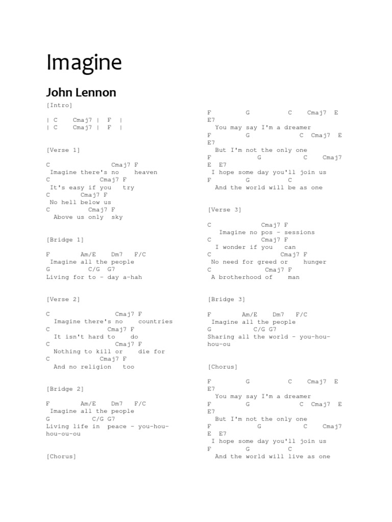 Imagine | PDF | Songs | The Beatles
