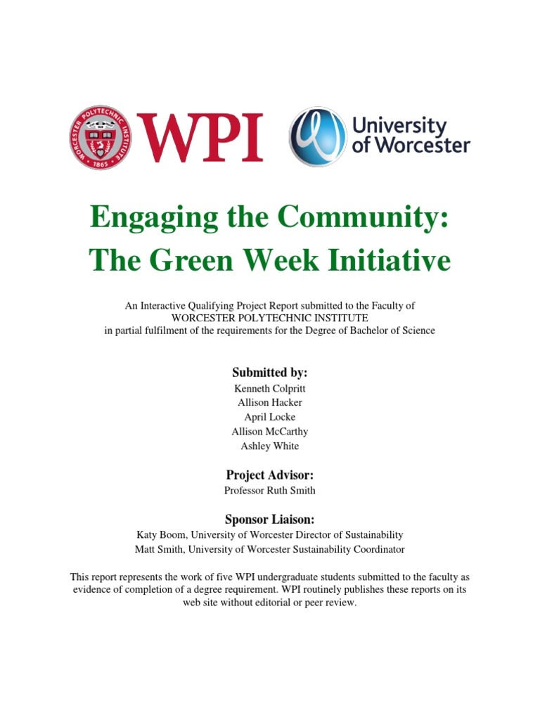 Worcester's Green Week Initiative | PDF | Sustainability | Economic Growth