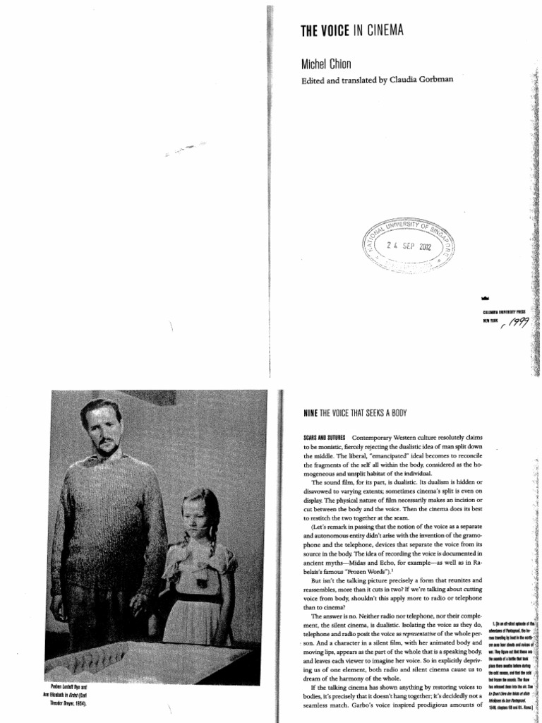 Voice That Seeks A Body - Chion | PDF