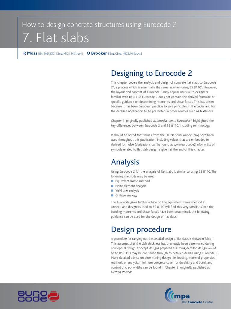 Flat Slabs: Designing To Eurocode 2 | PDF | Bending | Concrete