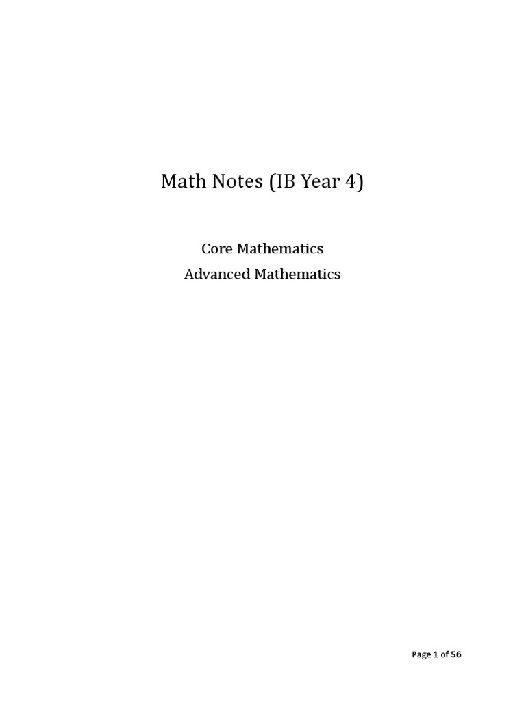 Y4 FYE CMath + AMath Notes (Condensed Version) | PDF | Factorization ...