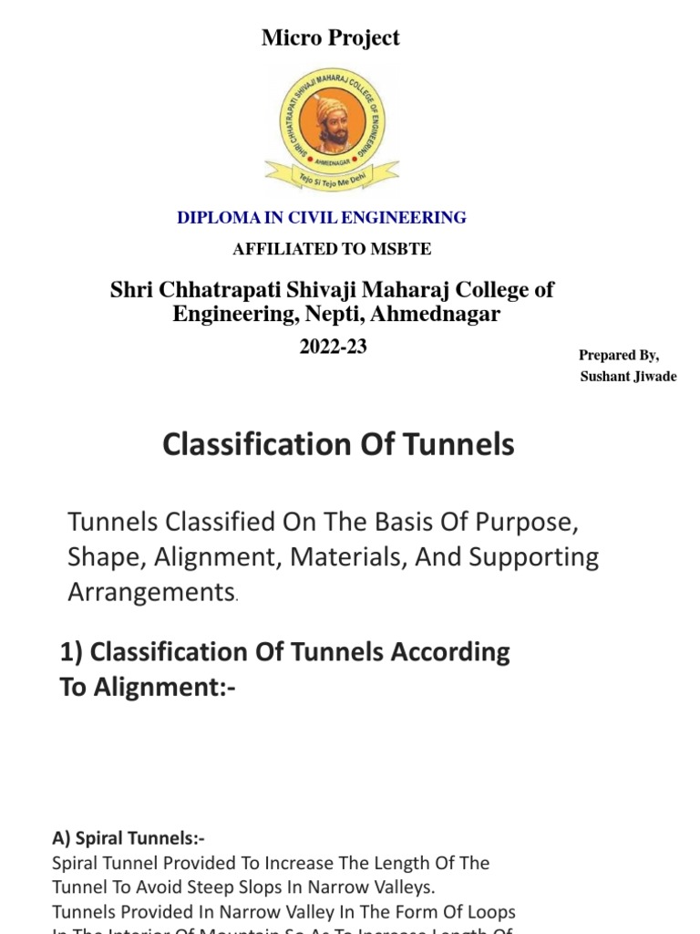 SUSHANT Micro Project | PDF | Tunnel | Earth Sciences