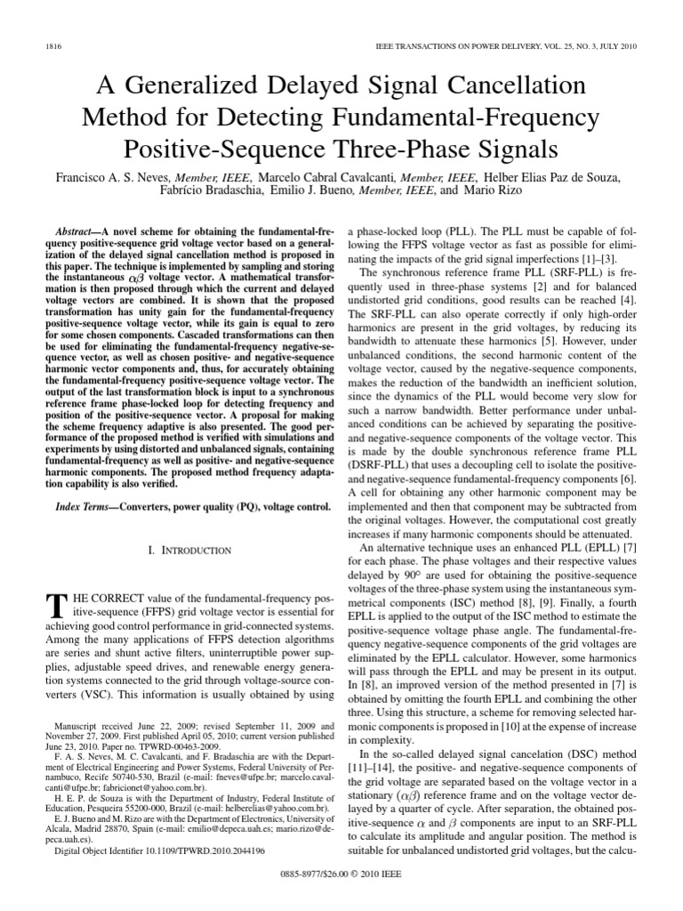 A Generalized Delayed Signal Cancellation Method For Detecting Fundamental-Frequency Positive ...
