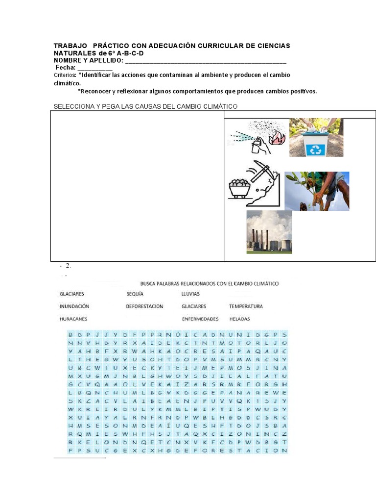 Trabajo Pràctico de Ciencias Naturales Con Adecuaciones Curriculares ...