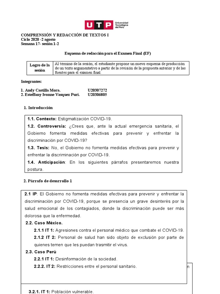S17.s1 - s2 Esquema para EF | PDF