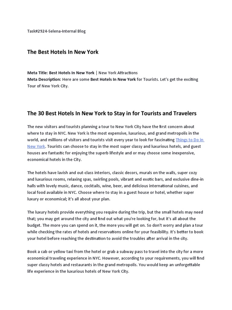 2924-Selena-Internal Blog | PDF | Hotel | Bar (Establishment)