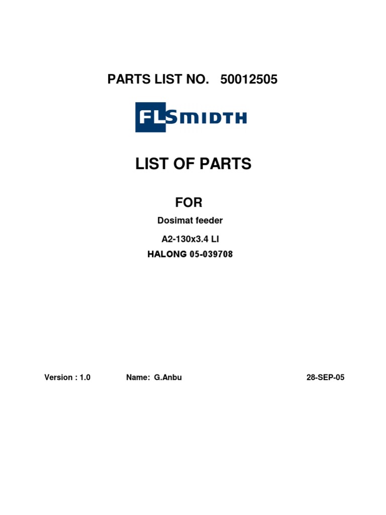 List of Parts | PDF | Specification (Technical Standard) | Mechanical ...