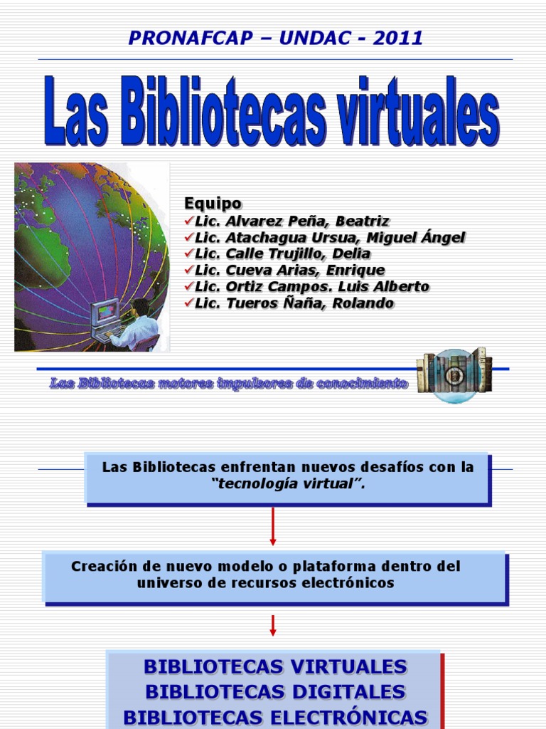 Exposición Bibliotecas Virtuales | PDF | Libreria digital | Tecnología de información y ...