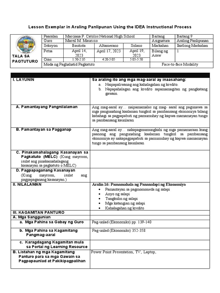 LE - Aralin 16 (KREDITO) | PDF