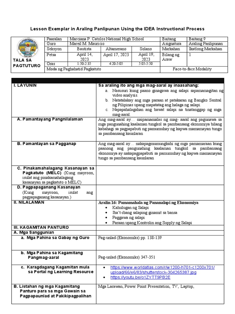 LE - Aralin 16 (Salapi) | PDF