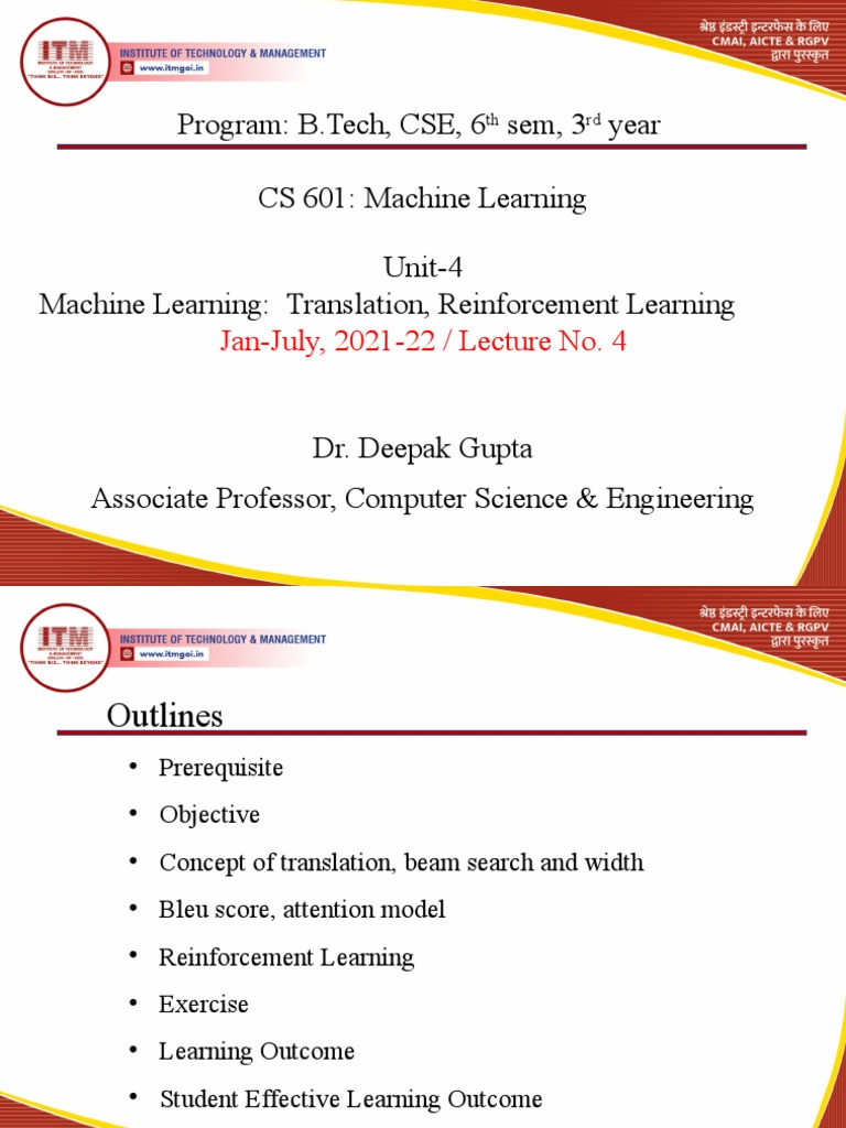 CS 601 Translation, Beam Search, in ML | PDF | Machine Learning | Computational Neuroscience
