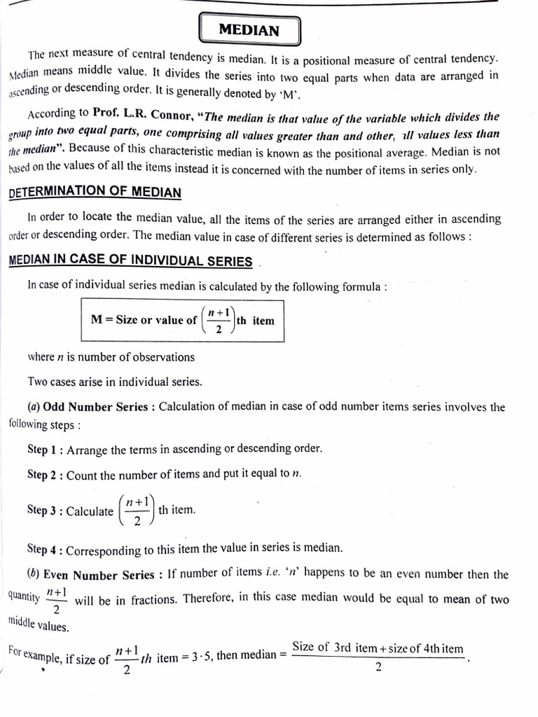 MEDIAN | PDF | Median | Mean
