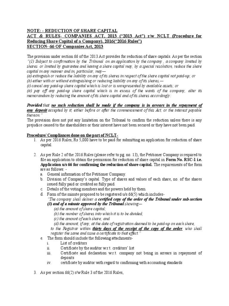 Article - Section 66 | PDF | Liquidation | Securities (Finance)