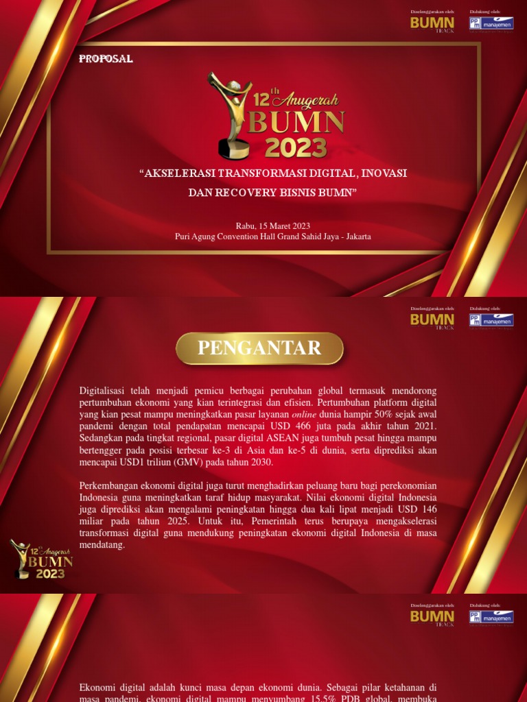 Proposal Sponsorship 12th Anugerah BUMN 2023 - 2402 - 230224 - 130502 | PDF