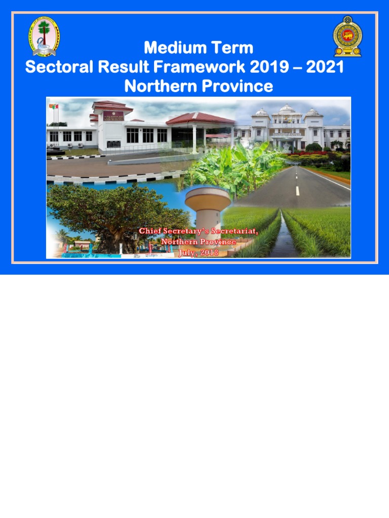 Medium Term Sectoral Result Framework 2019 - 2021 Northern Province | PDF