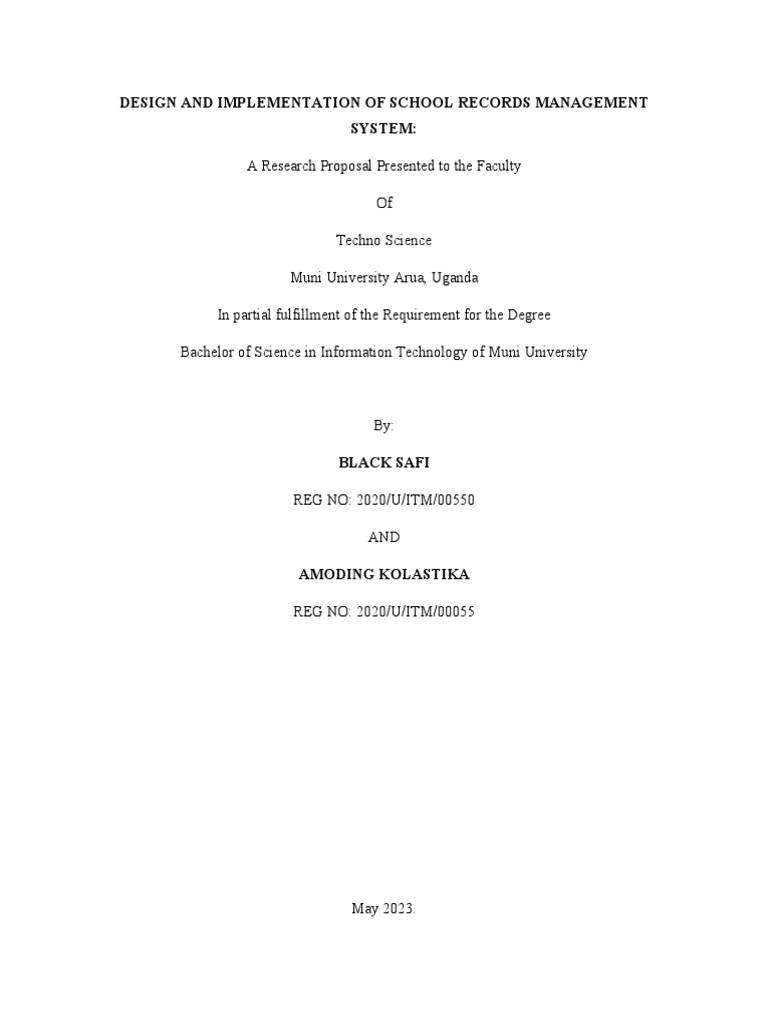 Design and Implementation of School Records Management System | PDF | Databases | Computing