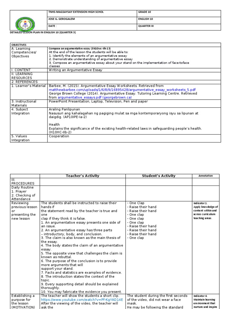English 10 Lesson Plan 3rd Quarter | PDF | Science & Mathematics