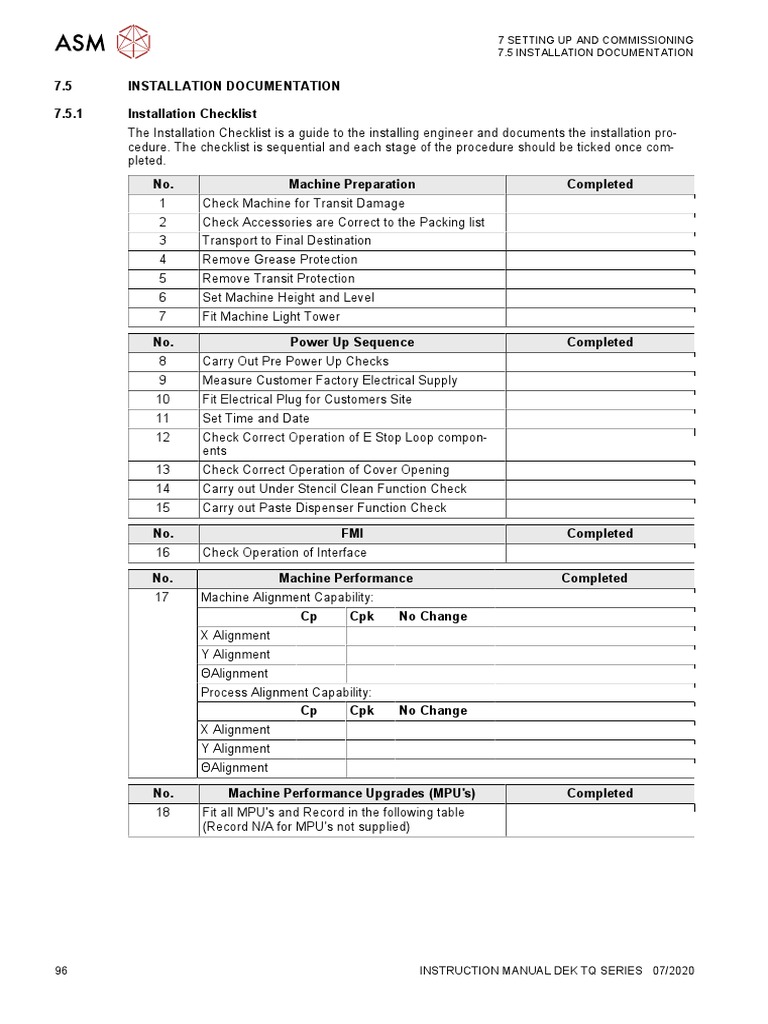7 Setting Up and Commissioning 7.5 Installation Documentation | PDF | Computing