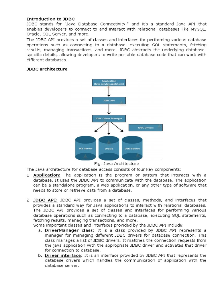 Unit4 Database Connectivity | PDF | Databases | Information Technology Unit4 Database Connectivity | PDF | Databases | Information Technology