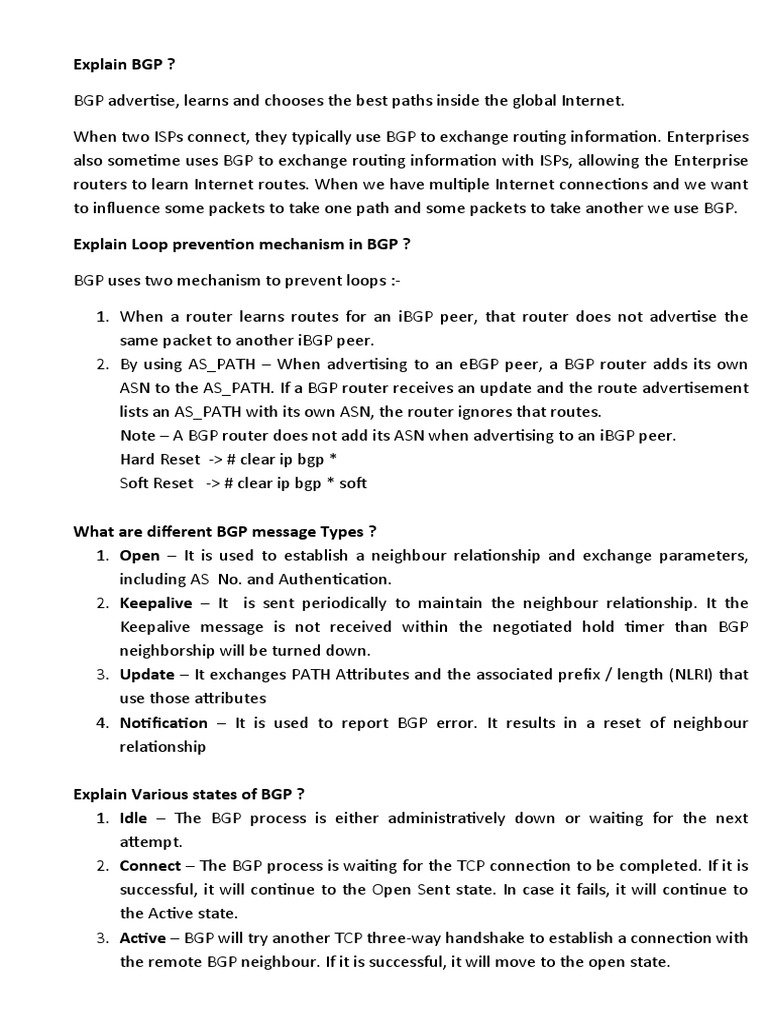 Explain BGP ? | PDF | Router (Computing) | Network Layer Protocols Explain BGP ? | PDF | Router (Computing) | Network Layer Protocols