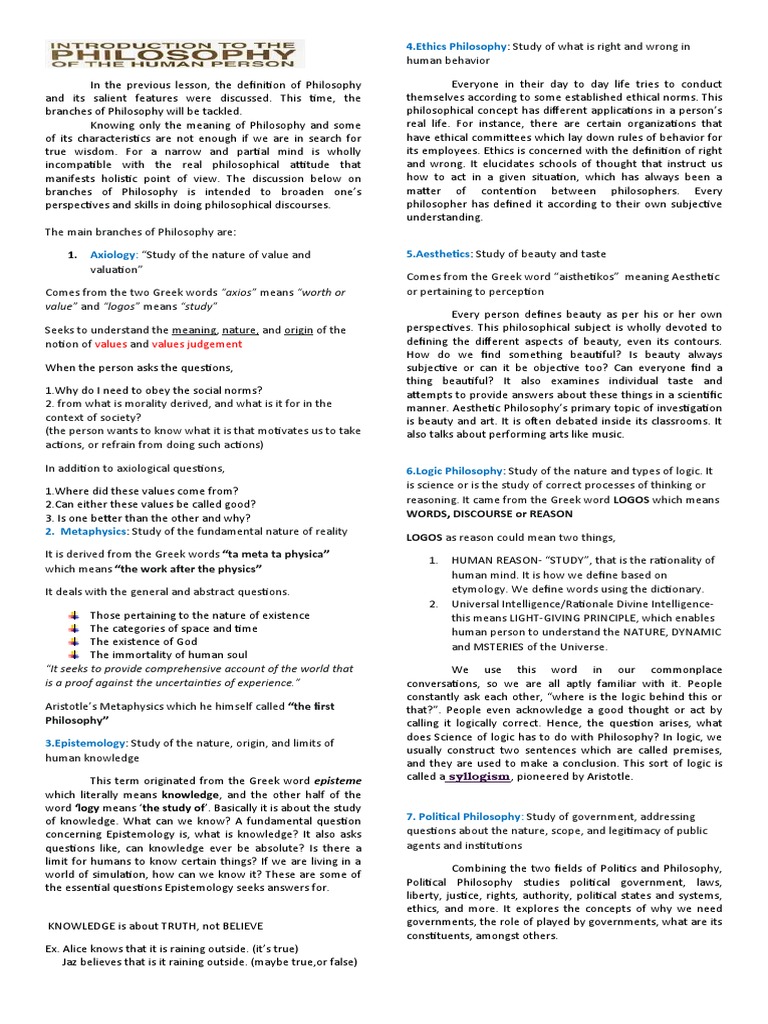 7 Branches of Philosophy | PDF | Logic | Reason