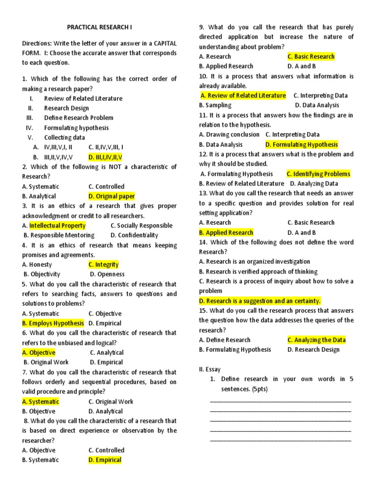 Grade 11 Practical Research 1 Reviewer | PDF | Data Analysis | Data