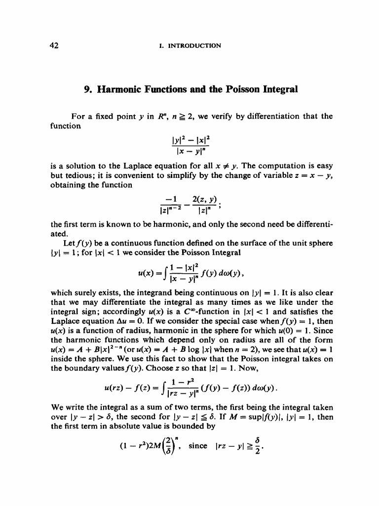 Harmonic Functions and The Poisson Integral | PDF | Limit (Mathematics) | Sphere