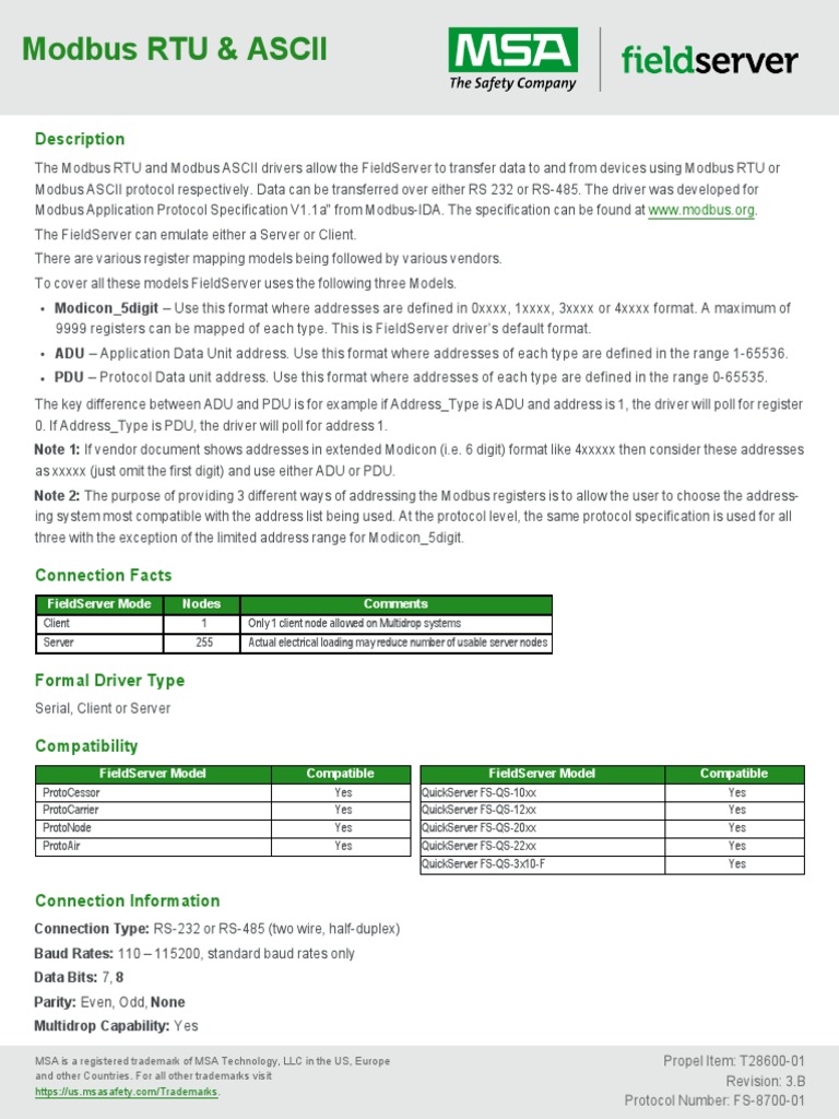 PDS Modbus RTU and ASCII | PDF | Computer Architecture | Computer Science PDS Modbus RTU and ASCII | PDF | Computer Architecture | Computer Science