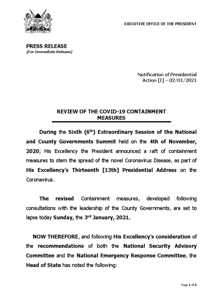 Press Release - Review of Covid - 19 Containment Measures 2021 Blue ... Press Release - Review of Covid - 19 Containment Measures 2021 Blue ...