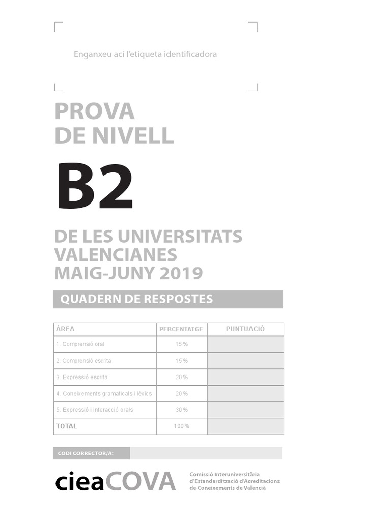B2 QR SOLUCIONARI Juny 2019 | PDF