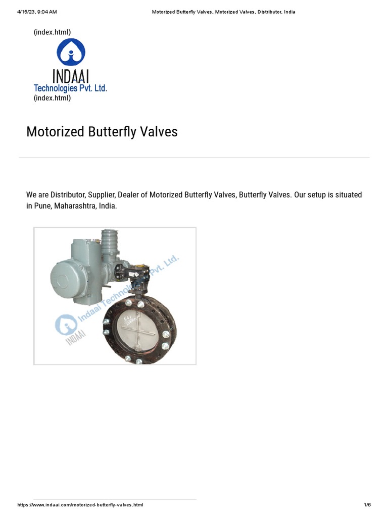 Motorized Butterfly Valves, Motorized Valves, Distributor, India | PDF ...