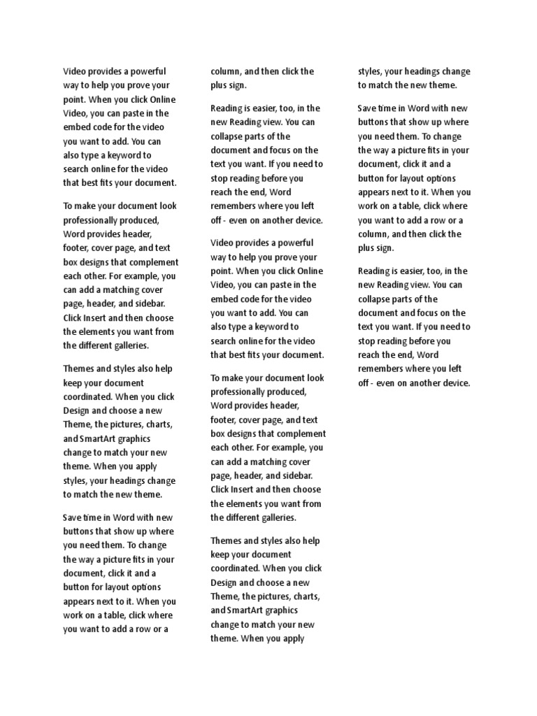 Creating Three Columns in Word | PDF | Page Layout | Computer Science