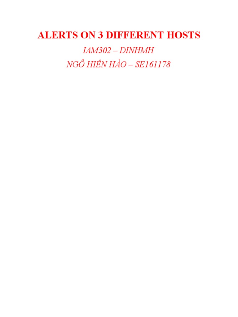 Malware-Tracffic-Analysis - ALERTS ON 3 DIFFERENT HOSTS | PDF