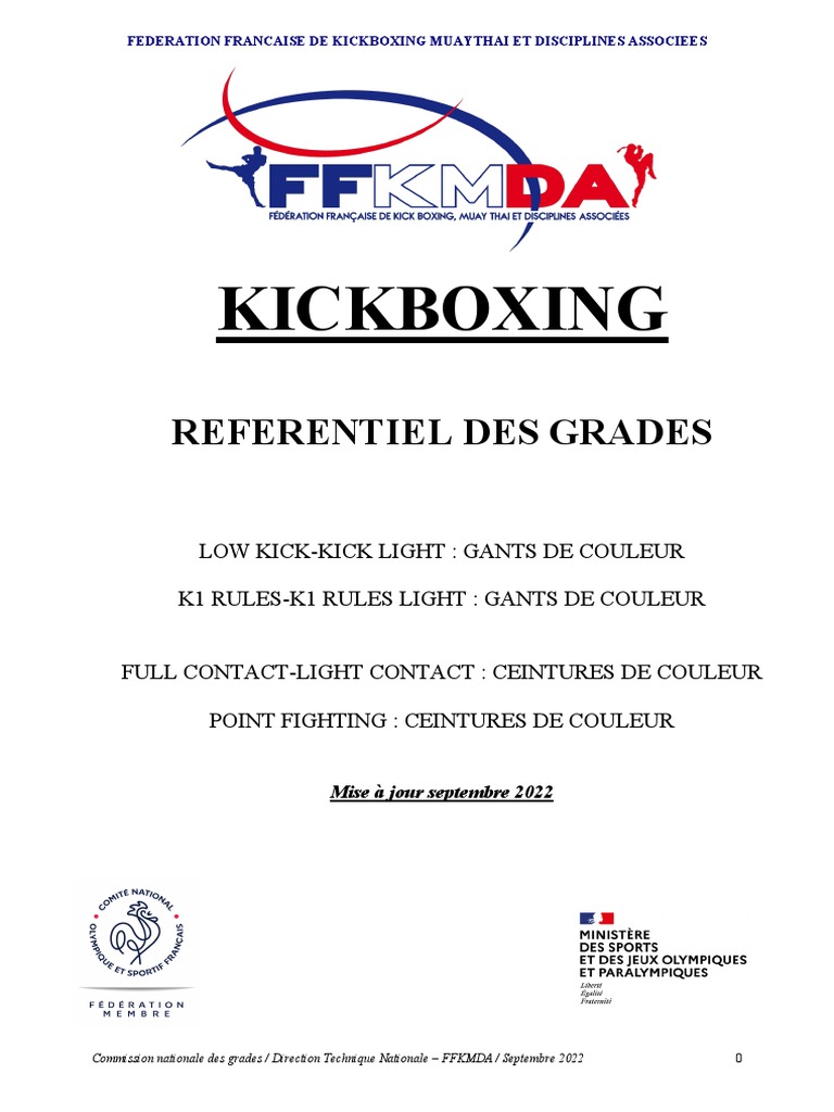 Referentiel Grades Kickboxing | PDF | Sports de combat | Sports individuels