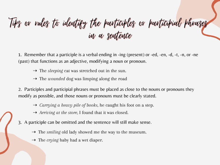 Identifying Participles in A Sentence | PDF