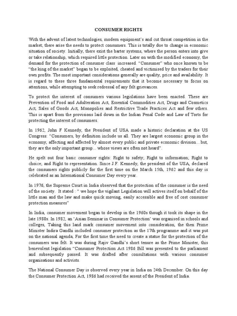 Consumer Rights Act Explained | PDF | Consumer Protection | Complaint