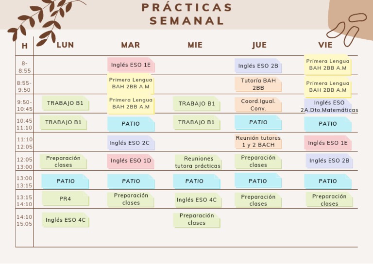 Calendario Practicas | PDF