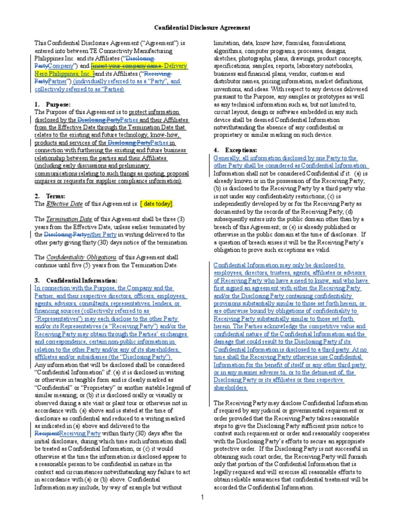 Confidential Disclosure Agreement | PDF | Legal Remedy | Confidentiality