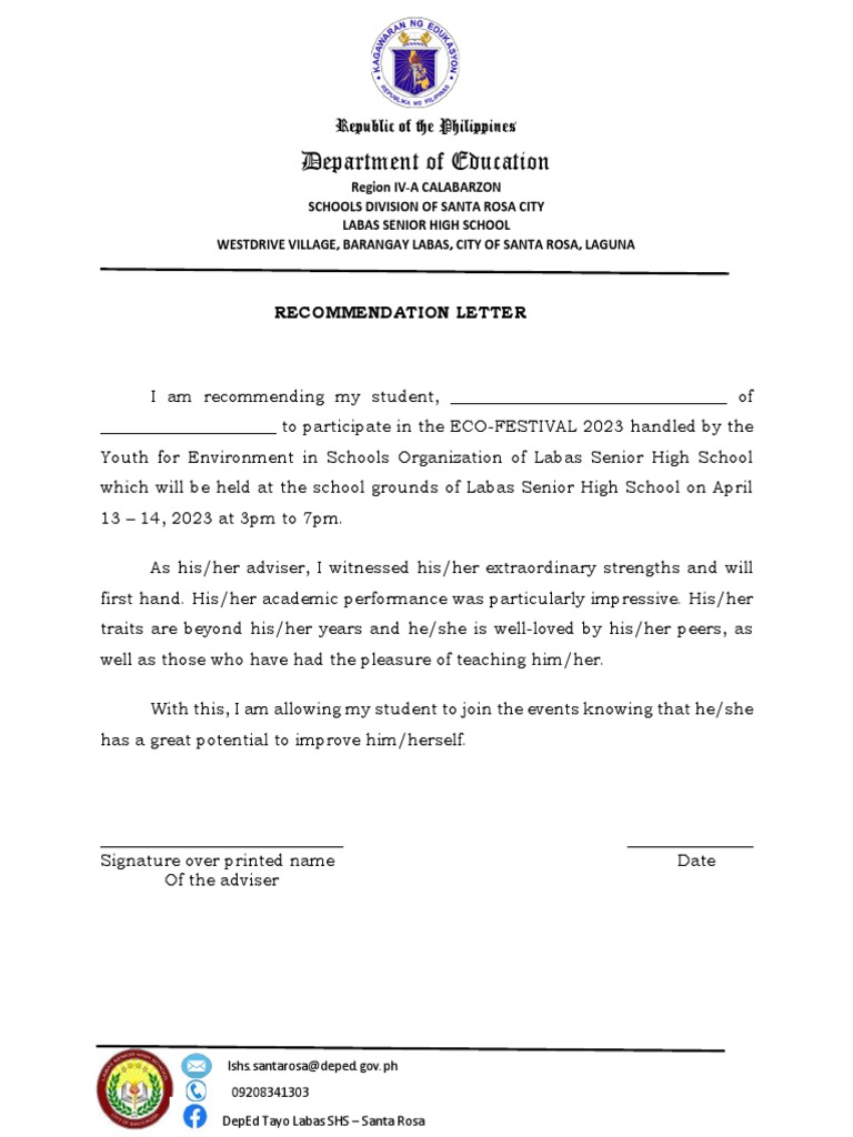 Recommendation Letter | PDF