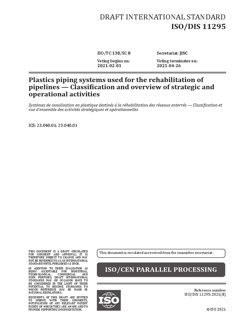 ISO - DIS - 11295 - Rehab Classiffication | PDF | International Organization For Standardization ...