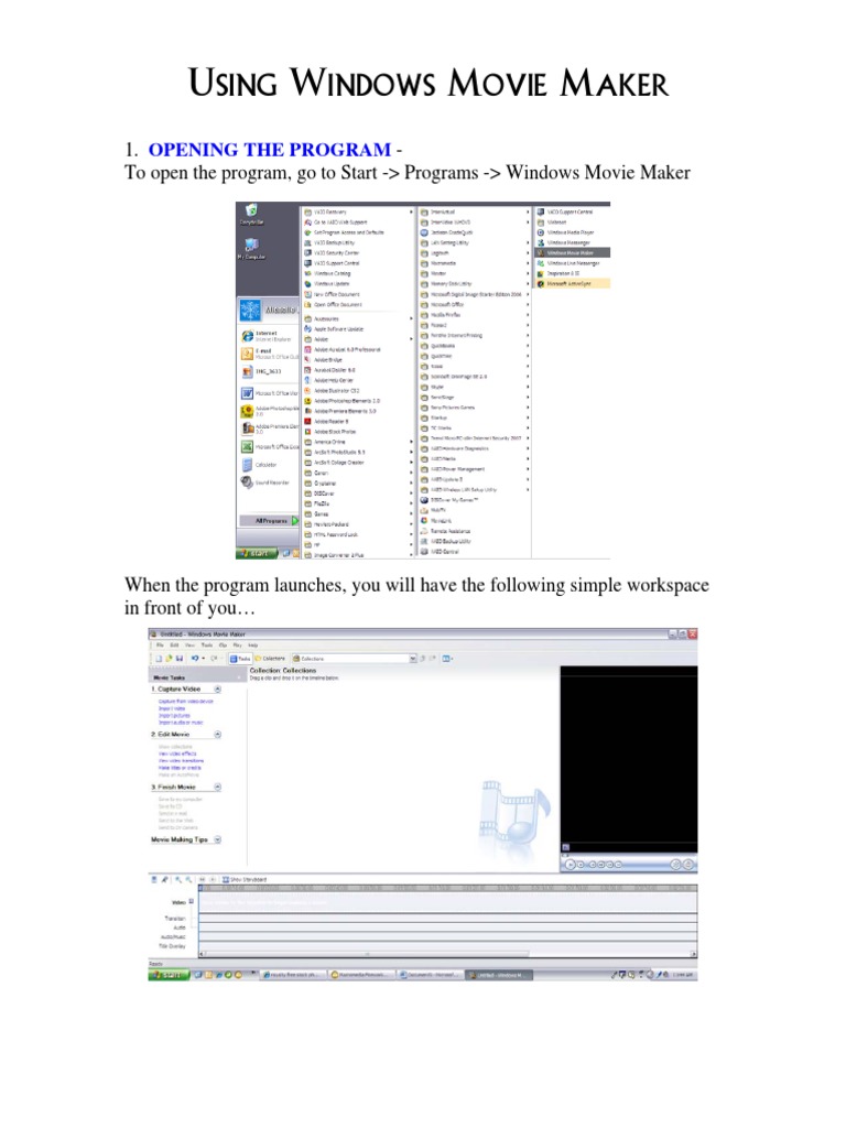 Windows Movie Maker Instructions | PDF | Computer File | Icon (Computing)
