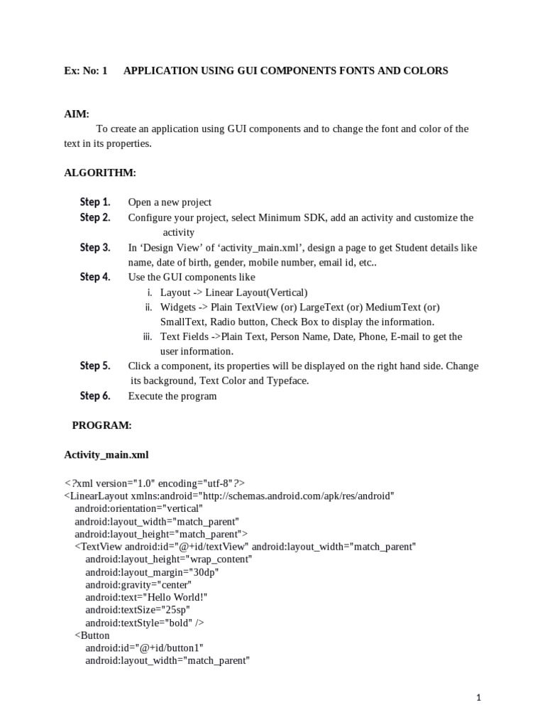 MAD Lab Manual Modified (2017) | PDF | Android (Operating System) | Java (Programming Language)