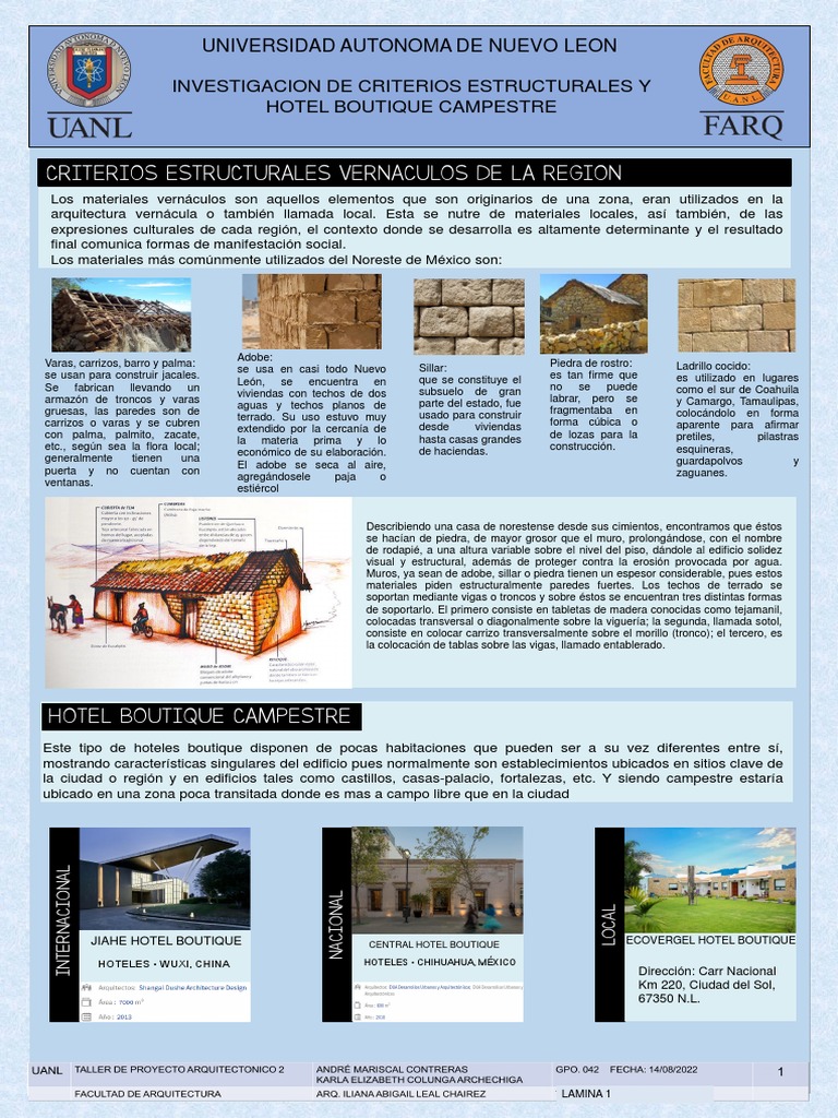 Taller Proy. Arq. 2 Lamina 1 | PDF